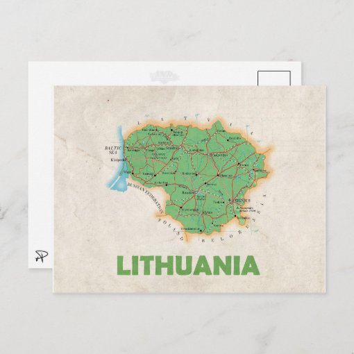 MAP POSTCARDS ♥ Lithuania | Zazzle