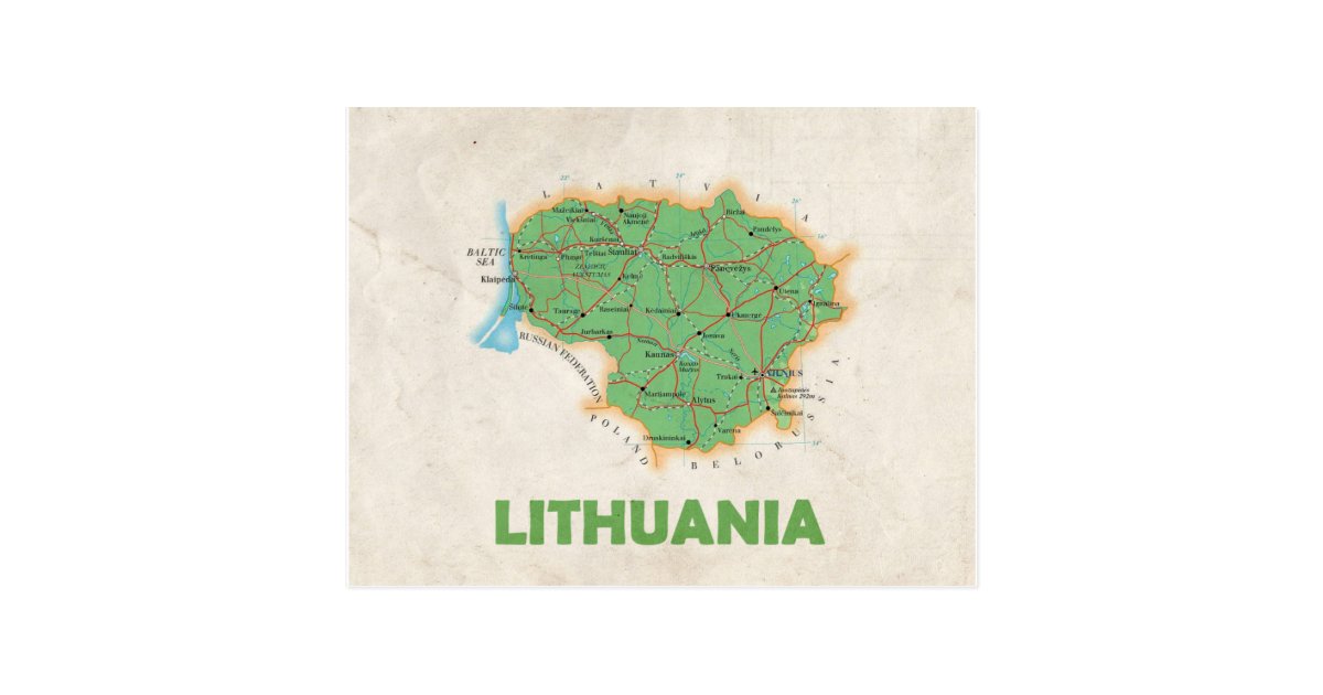 MAP POSTCARDS ♥ Lithuania | Zazzle.com