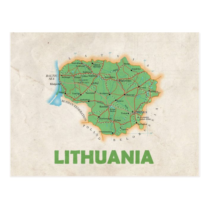MAP POSTCARDS ♥ Lithuania | Zazzle.com