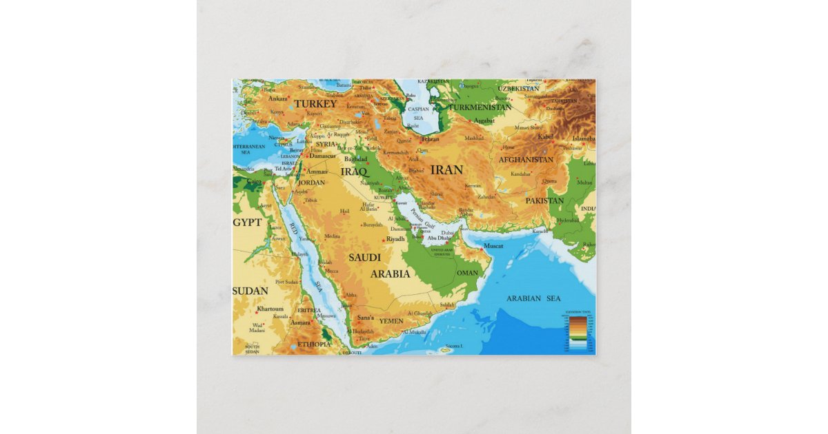 MAP POSTCARDS ♥ Middle East | Zazzle