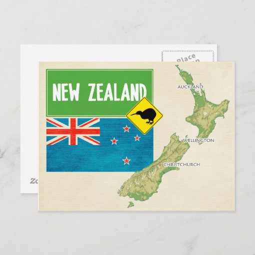 MAP POSTCARDS ♥ New Zealand | Zazzle