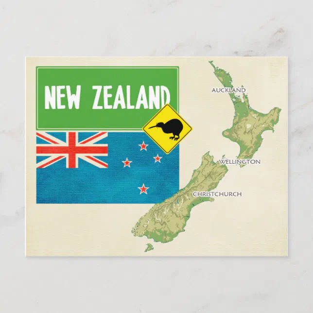 MAP POSTCARDS ♥ New Zealand | Zazzle