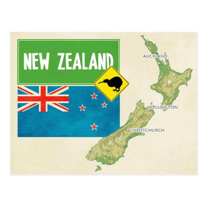MAP POSTCARDS ♥ New Zealand | Zazzle.com