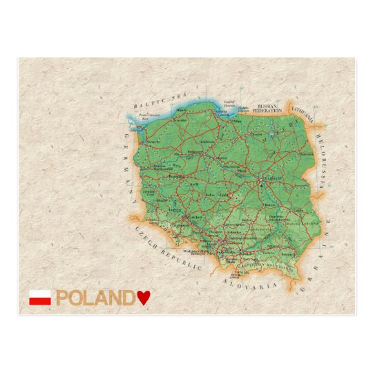MAP POSTCARDS ♥ Poland | Zazzle.com