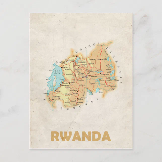 MAP POSTCARDS ♥ Rwanda | Zazzle