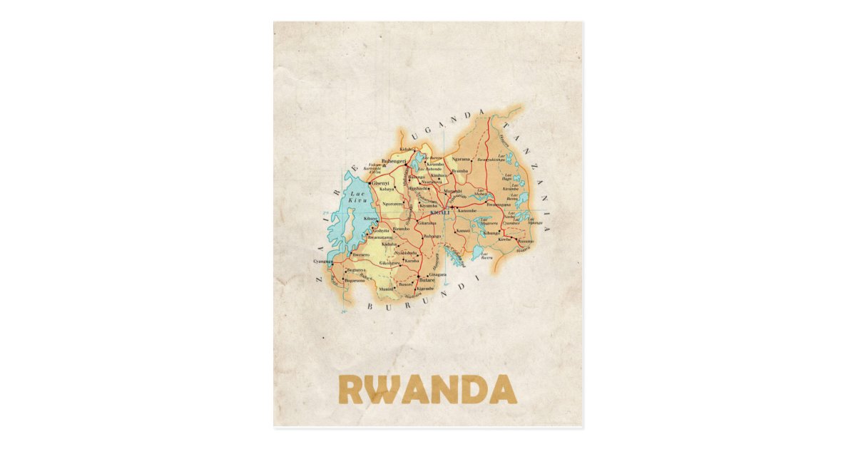 MAP POSTCARDS ♥ Rwanda | Zazzle.com