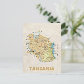 MAP POSTCARDS ♥ Tanzania | Zazzle