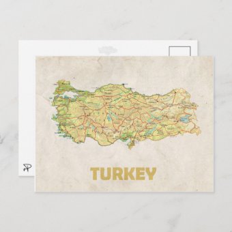 MAP POSTCARDS ♥ Turkey | Zazzle