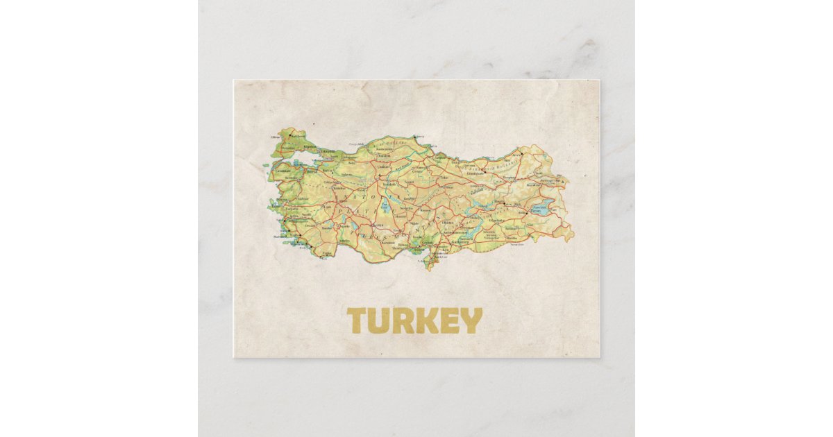 MAP POSTCARDS ♥ Turkey | Zazzle