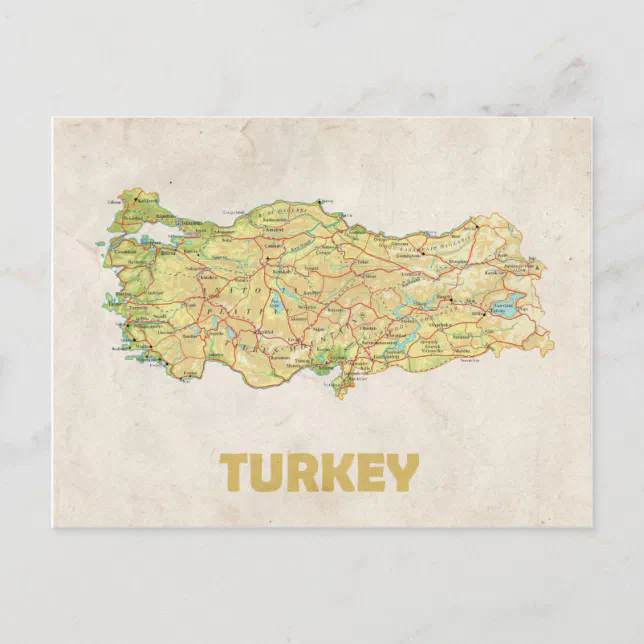 MAP POSTCARDS ♥ Turkey | Zazzle