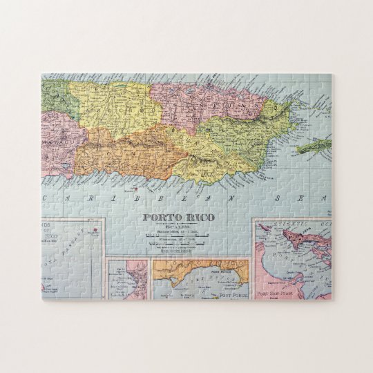 MAP: PUERTO RICO, 1900 JIGSAW PUZZLE | Zazzle