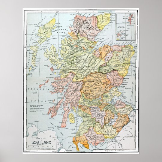 MAP: SCOTLAND POSTER | Zazzle.com