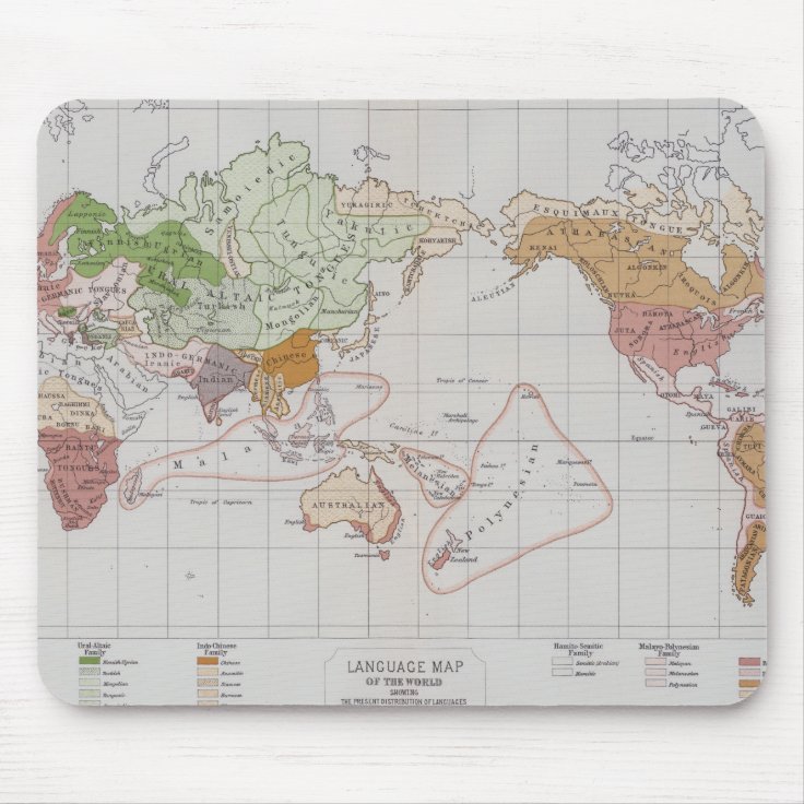 Map showing the Languages of the World Mouse Pad | Zazzle