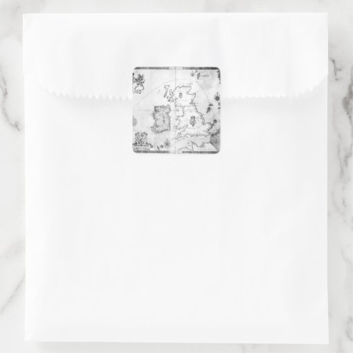 Map showing the route of the Armada fleet Square Sticker | Zazzle