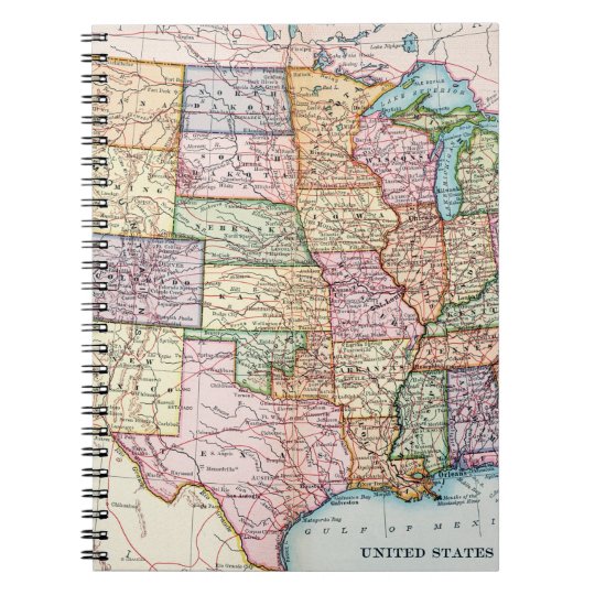 Map: United States, 1905 Notebook | Zazzle.com