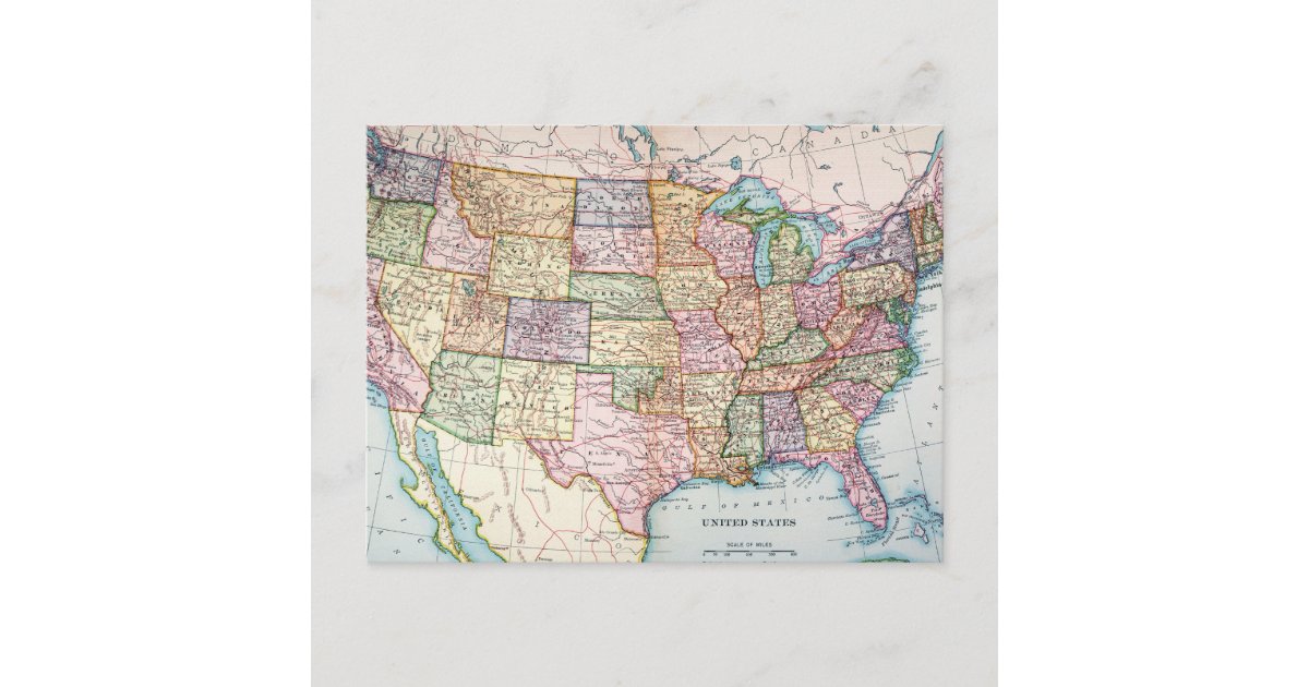 Map: United States, 1905 Postcard | Zazzle