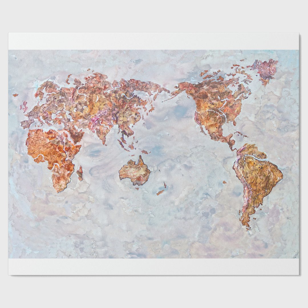 map wrapping paper | Zazzle