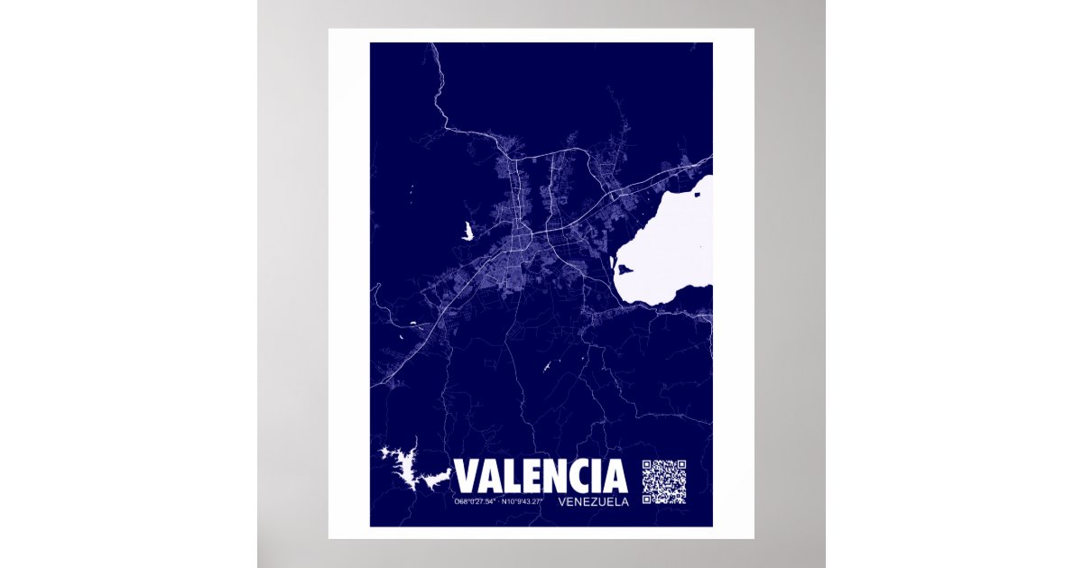 Mapa de Valencia - Venezuela Travel City Map Poster | Zazzle