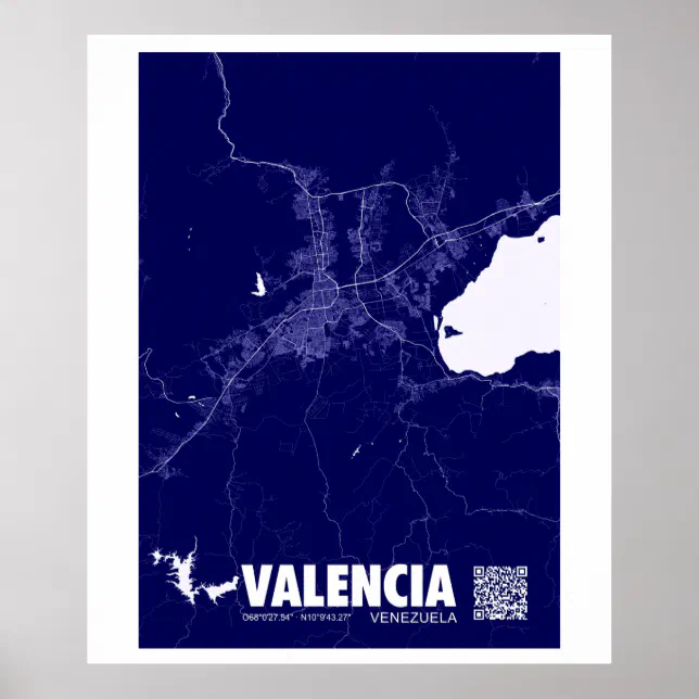 Mapa de Valencia - Venezuela Travel City Map Poster | Zazzle