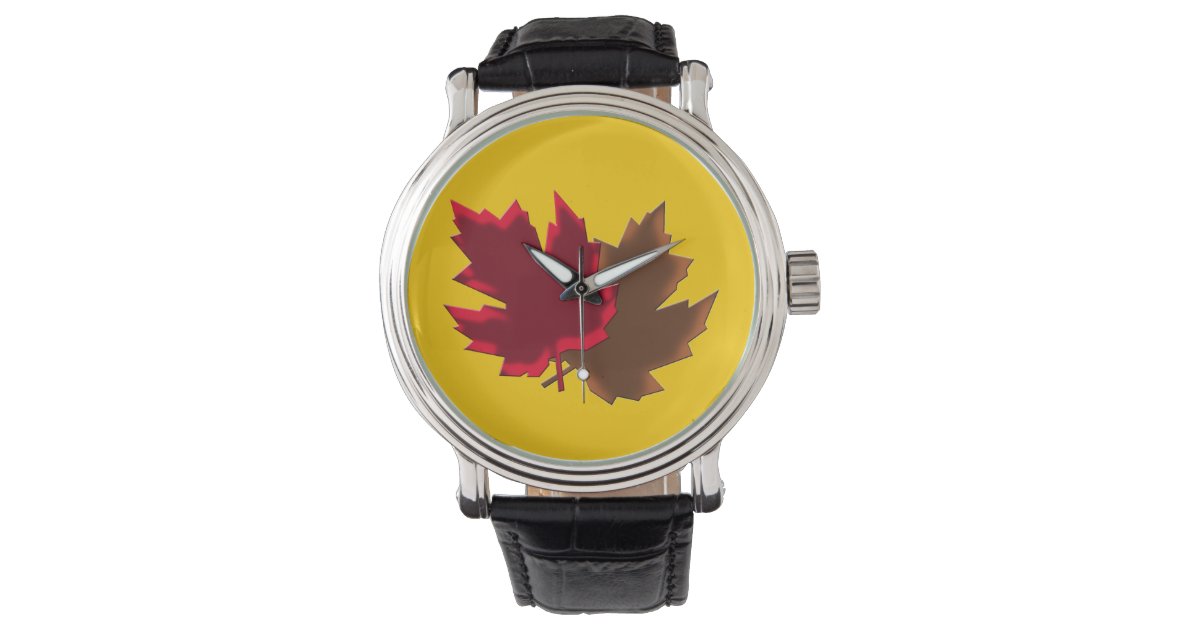 Maple fall leaves watch | Zazzle