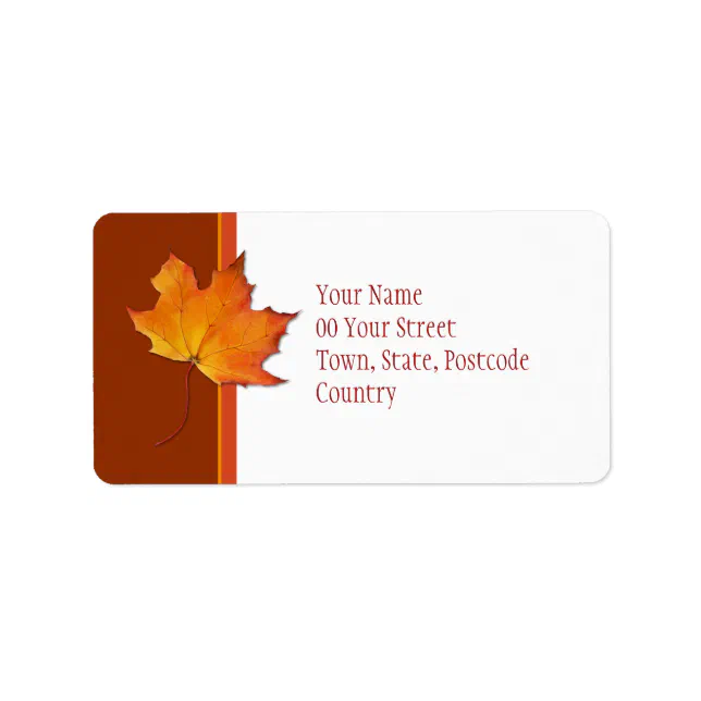 Maple Leaf Address Label | Zazzle