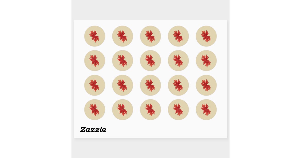 Maple Leaf Autumn Fall Color Palette Bullet Classic Round Sticker | Zazzle