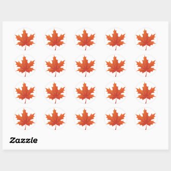 Maple Leaf Classic Round Sticker | Zazzle