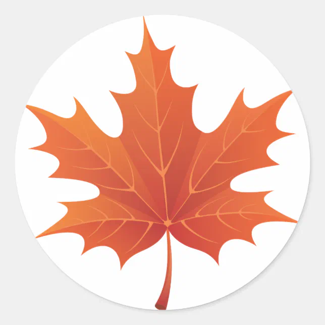 Maple Leaf Classic Round Sticker | Zazzle