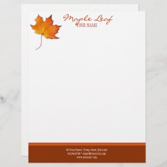 Maple Leaf Letterhead | Zazzle