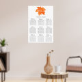 Maple leaf thanksgiving dinner Table Planner 1-9 Poster | Zazzle