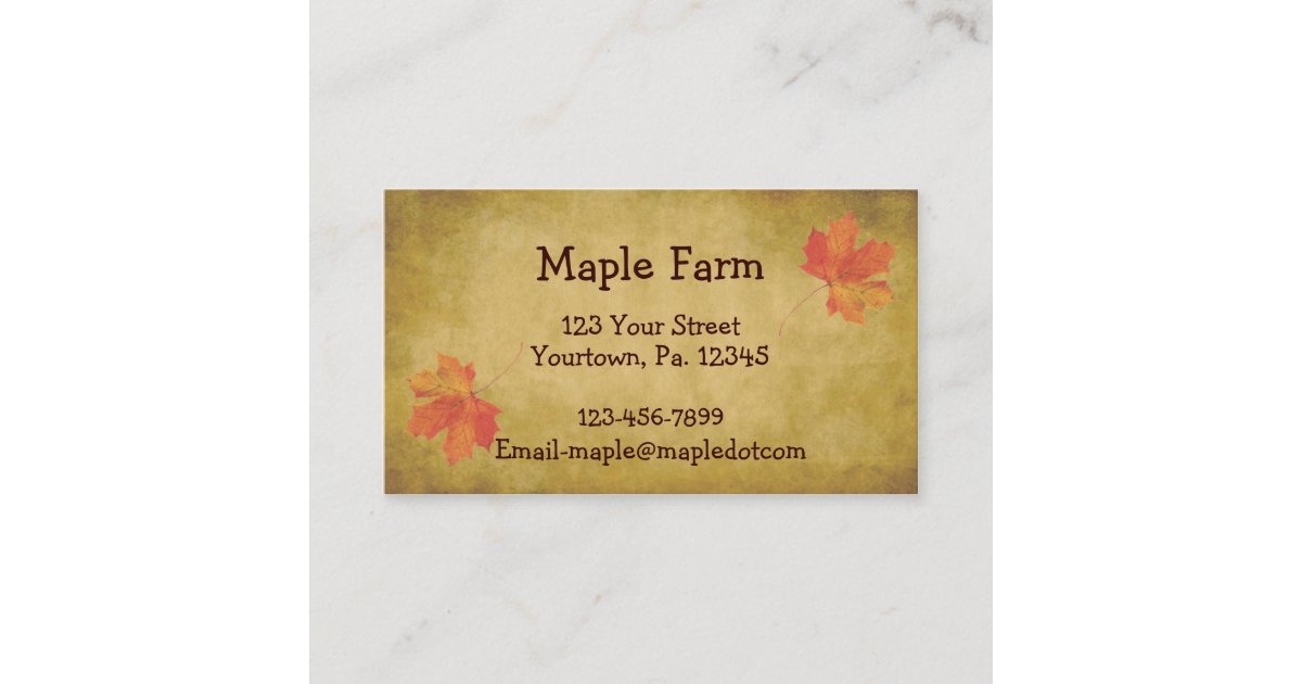 Maple Leaves Business Card | Zazzle