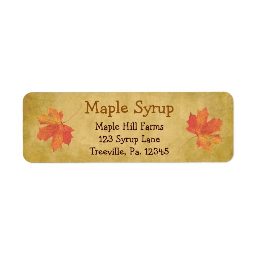Maple Leaves Maple Syrup Label Small | Zazzle
