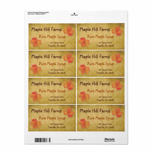 Maple Leaves Maple Syrup Product Label | Zazzle