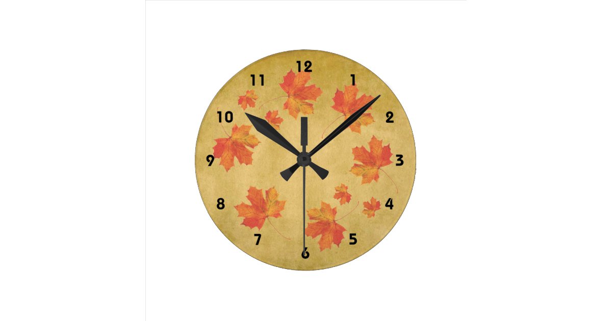 Maple Leaves Wall Clock | Zazzle.com