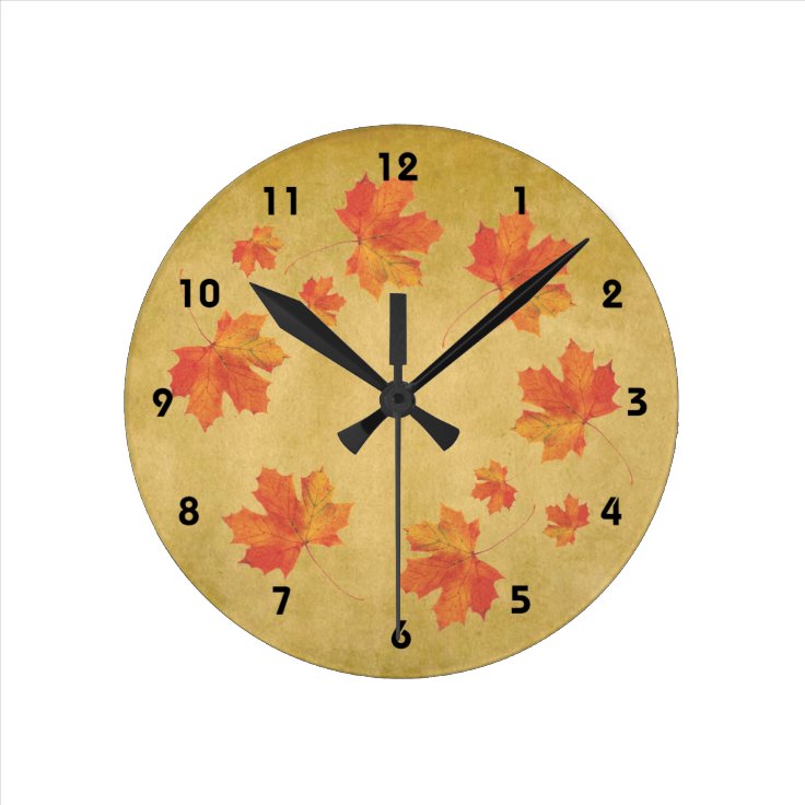 Maple Leaves Wall Clock | Zazzle