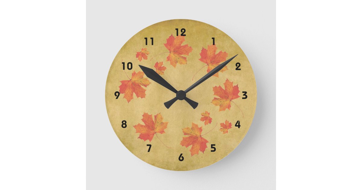 Maple Leaves Wall Clock | Zazzle