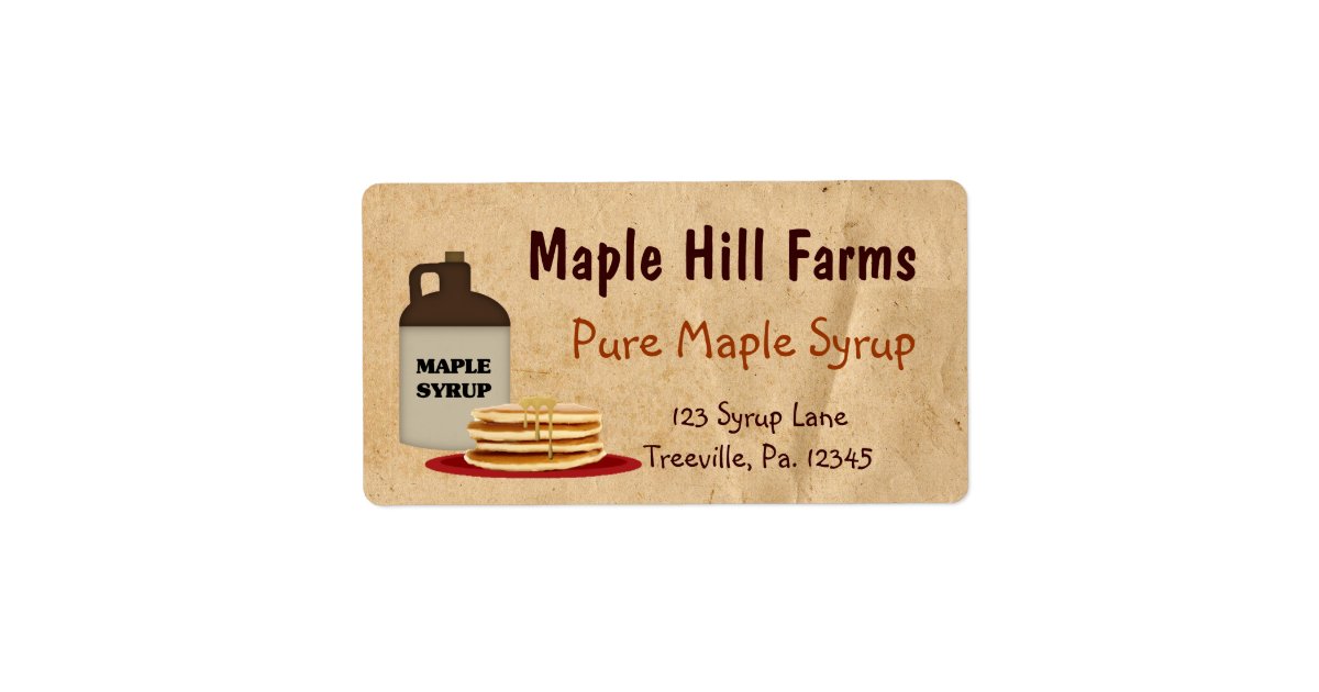 Maple Syrup Business Label | Zazzle