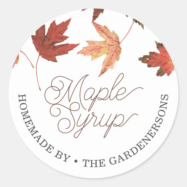 Maple Syrup Classic Round Sticker | Zazzle