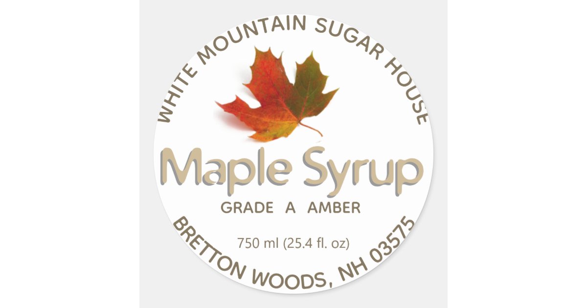 Maple Syrup Colorful Maple Leaf Custom Label | Zazzle