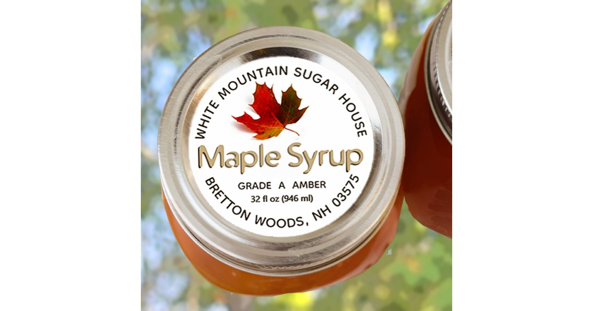 Maple Syrup Colorful Maple Leaf Custom Label | Zazzle