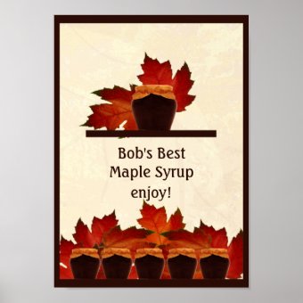 Maple Syrup Country Kitchen Poster | Zazzle