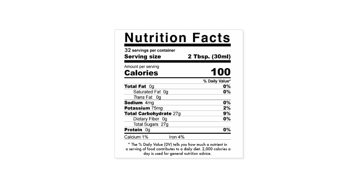 Maple Syrup Editable Nutrition Facts Stamp 2020-21 | Zazzle