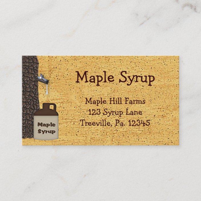 Maple Syrup Jug Custom Maple Syrup Business Card | Zazzle.com