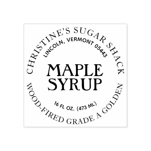 Maple Syrup Label Custom Business Stamp | Zazzle