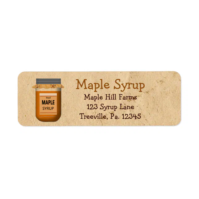 Maple Syrup Label Small Product Label | Zazzle