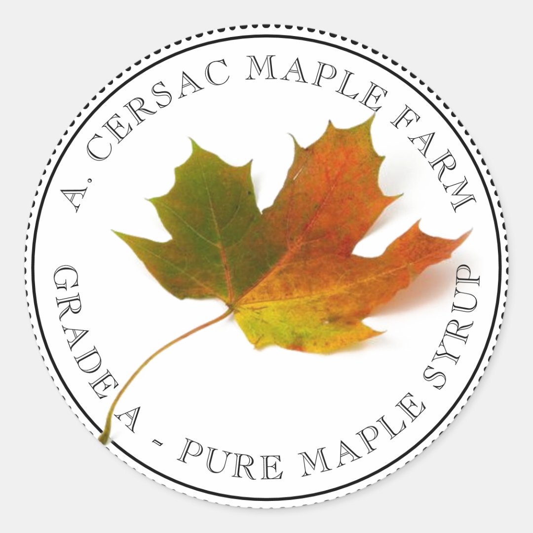 Maple Syrup Maple Leaf Simplified Editable Label | Zazzle