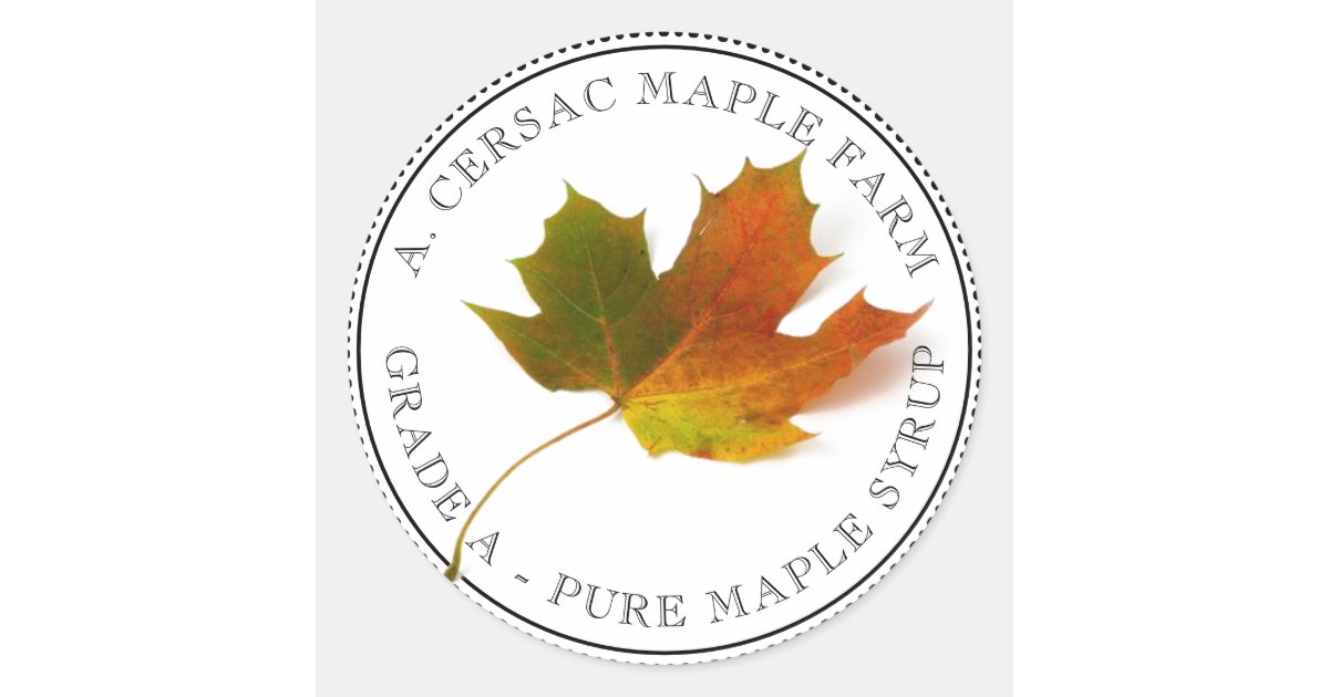 Maple Syrup Maple Leaf Simplified Editable Label | Zazzle