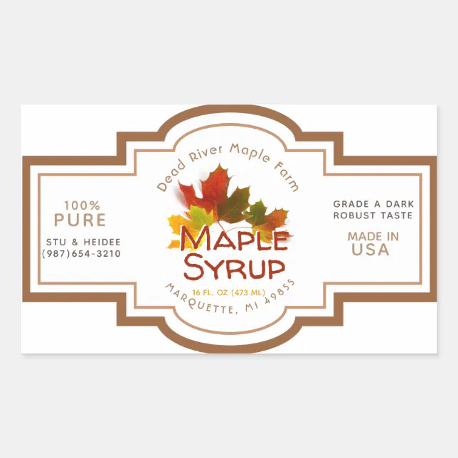 Maple Syrup Maple Leaf Trio Old Style Label | Zazzle