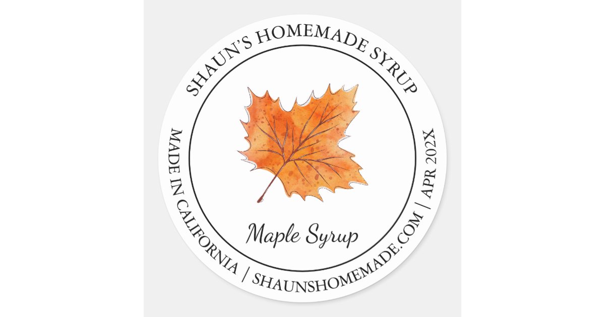 Maple Syrup Modern label | Zazzle