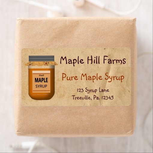 Maple Syrup Product Label | Zazzle